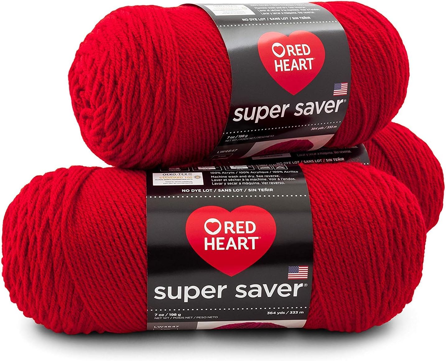 Amazon.com: Red Heart Super Saver Jumbo Speckle Cherry Red Yarn - 1 ...