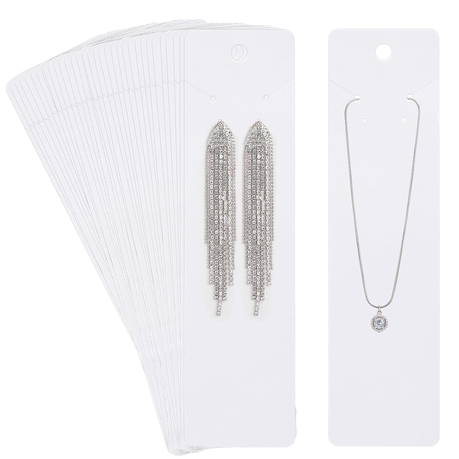 Amazon.com: Glenmal 500 Pieces White Necklace Display Cards Earring ...
