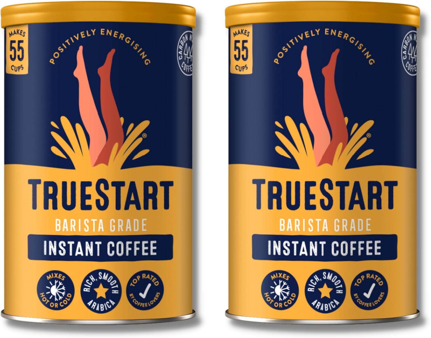 TrueStart Barista Grade Instant Coffee – Smooth Original Barista, 2 Pack (100g Each, 220 Cups ...
