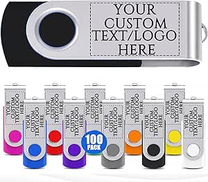 Amazon.com: Custom USB Flash Drive 4GB 100 Pack Promotional Product ...