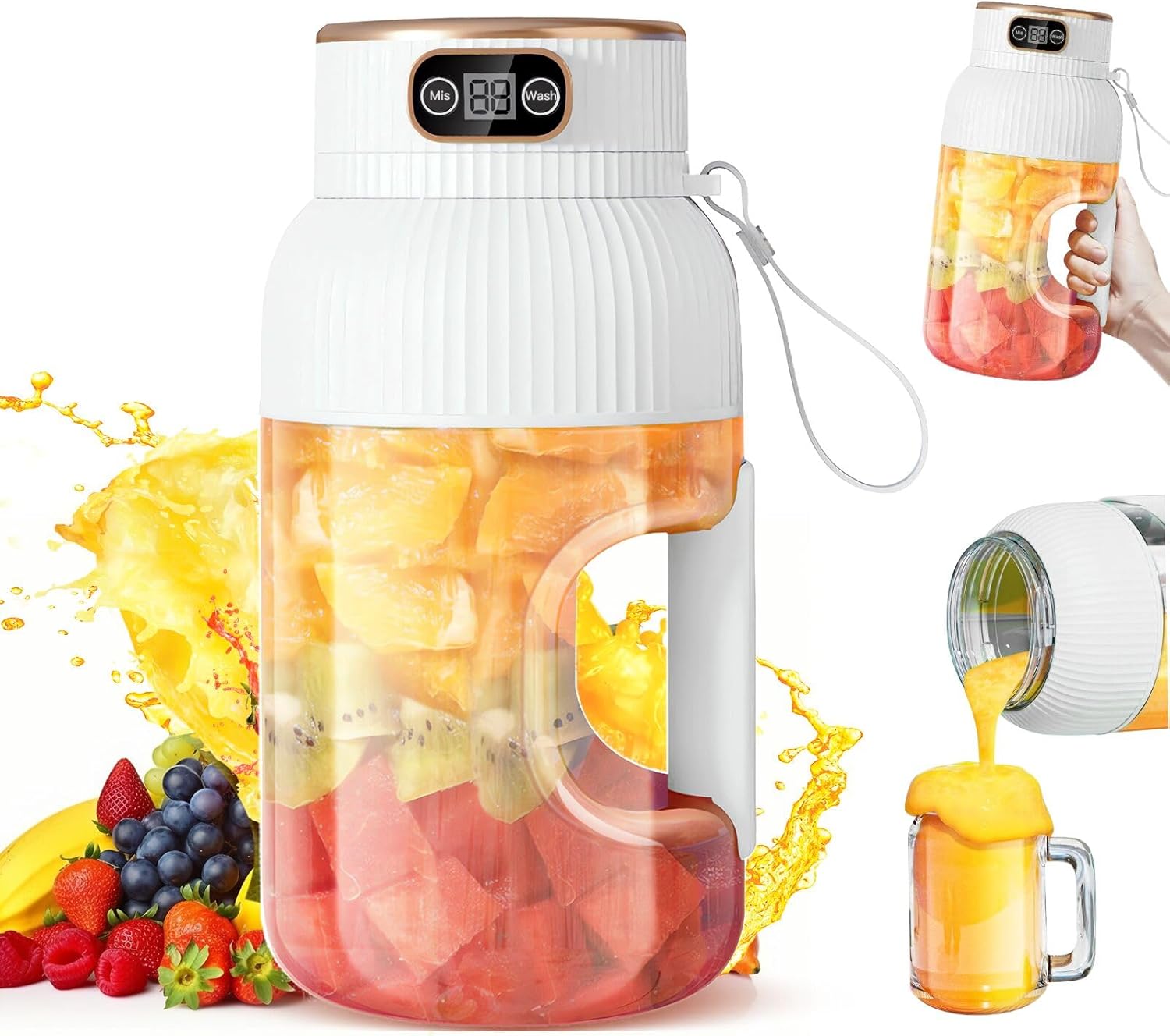 Amazon.com: Portable Juicer Cup, Multifunctional Portable Juicer with ...