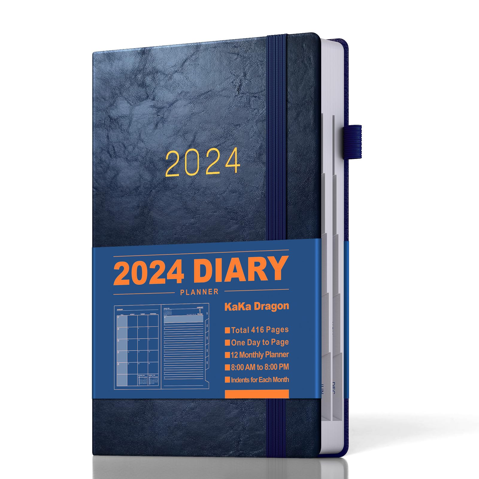 KaKa Dragon 2024 Diary Day to Page, Academic Diary A5 Planner (416 ...