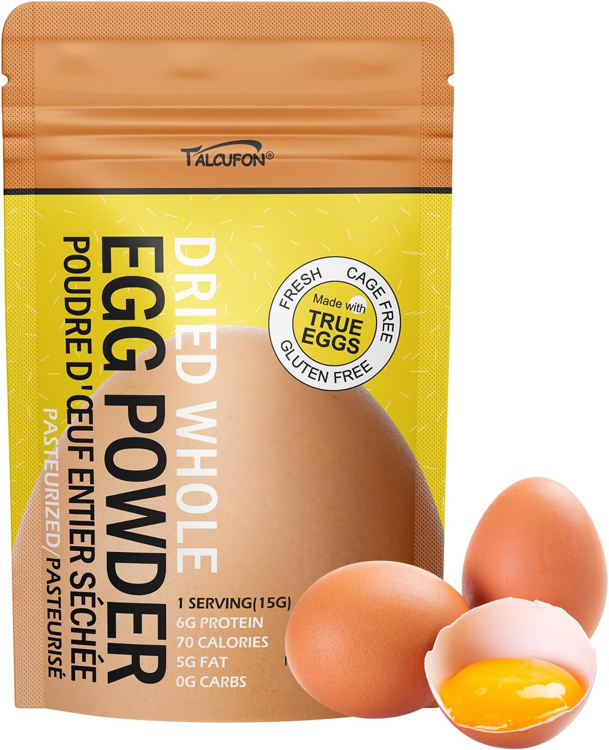 Amazon.com: Talcufon Whole Egg Powder 8Oz, Just Egg Ingredient, No ...