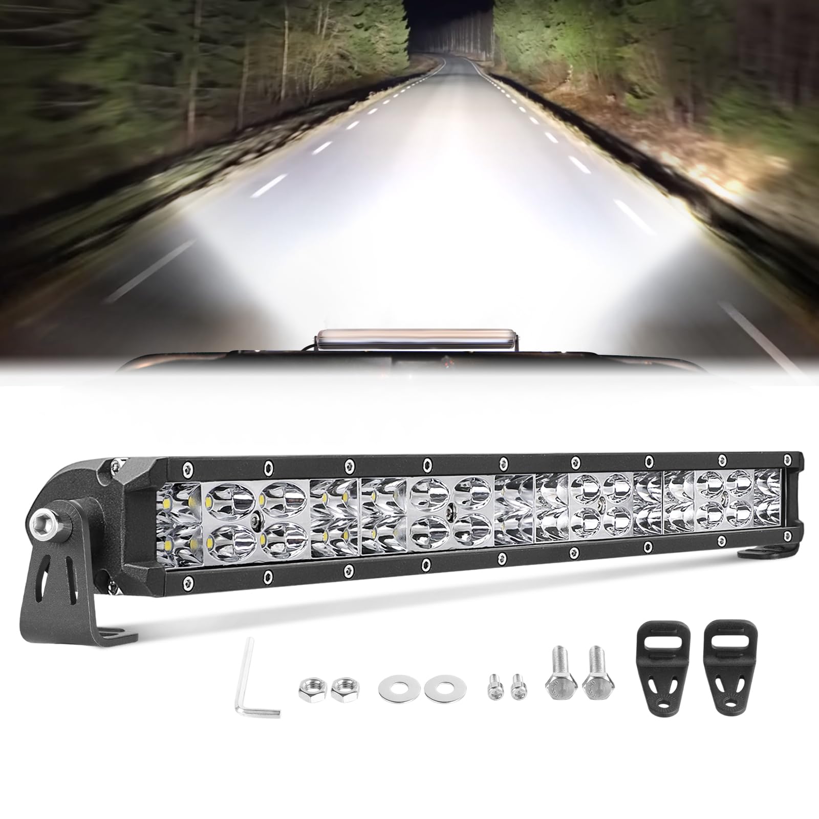 Amazon.com: Lumimotor 18 Inch LED Light Bar, 18000LM Slim Spot Flood ...