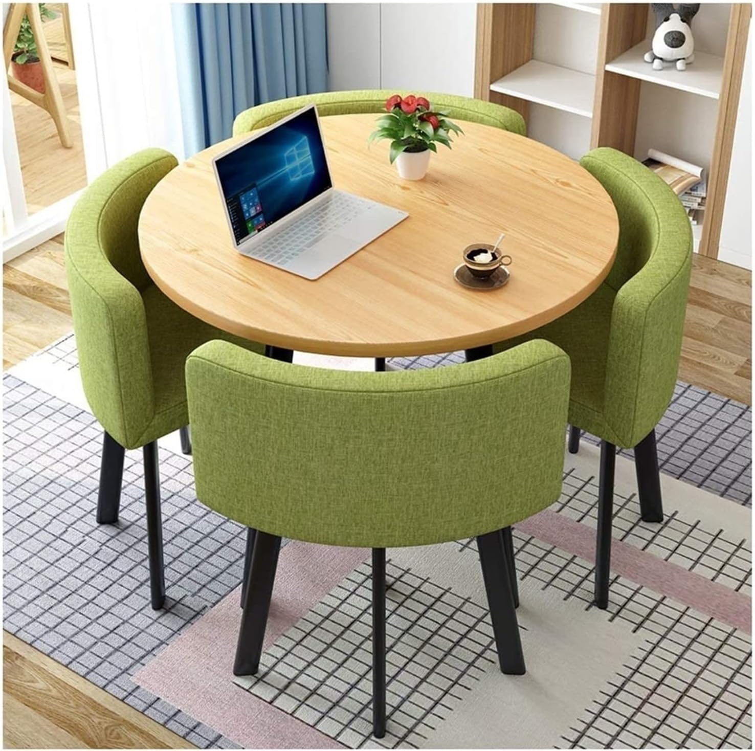 Amazon.com: BUYT Office Reception Room Club Table and Chair Set ...