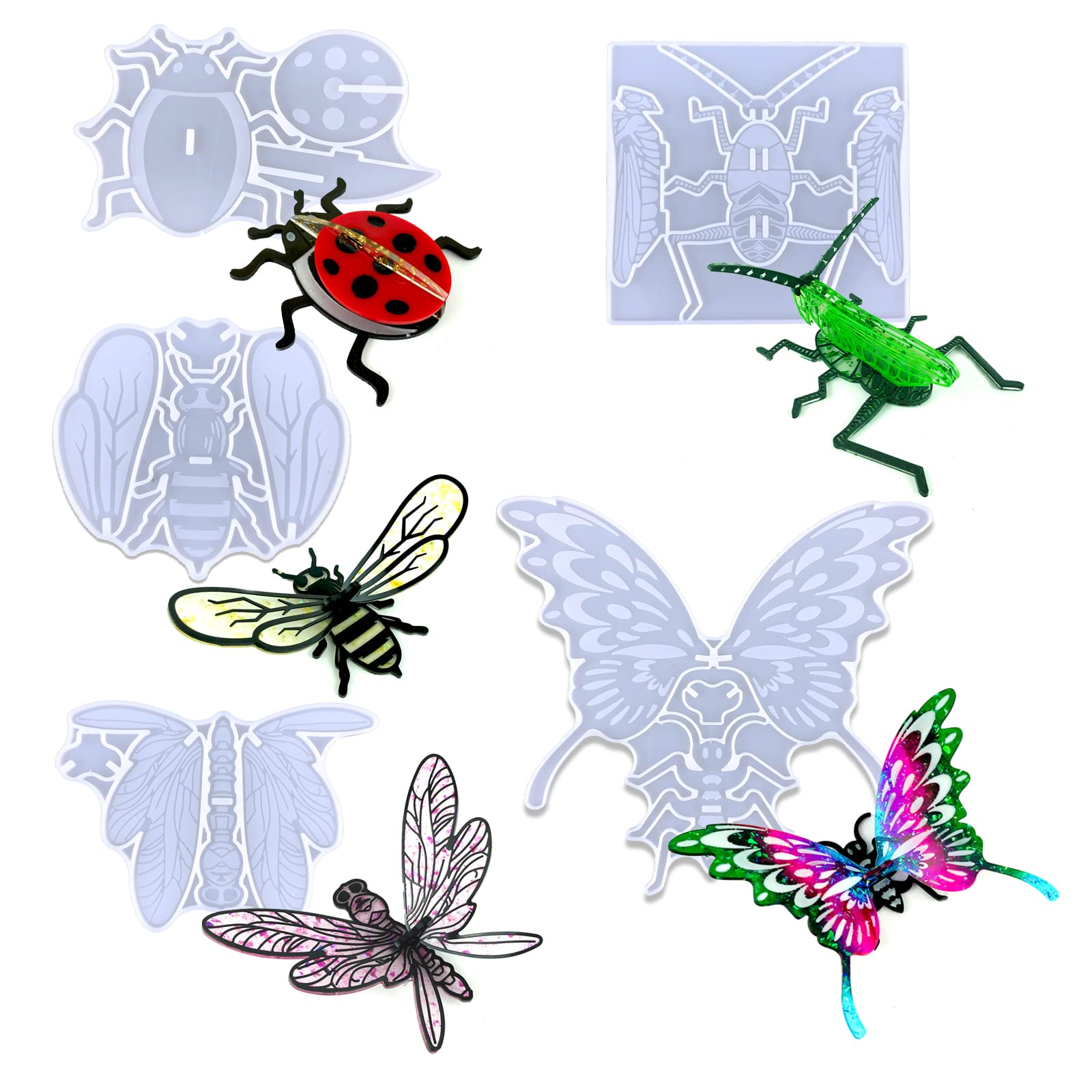 Amazon.com: Playing Mold Resin Crafts Molds, 5Pcs Cute insect ...