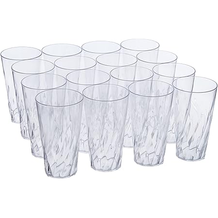 Amazon.com | SEEWEY Set of 12 Plastic Drinking Glasses 16 oz Plastic ...