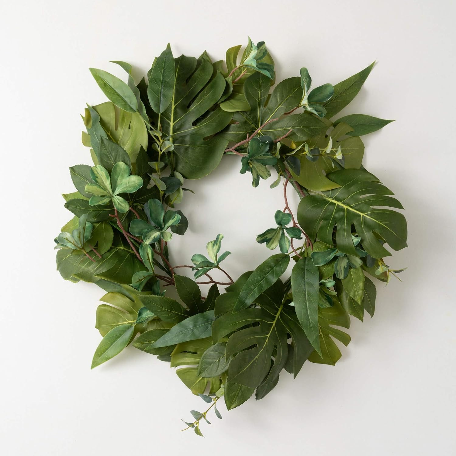 Amazon.com: Sullivans Spring Wreaths for Front Door, Mixed Leaf Wreath ...