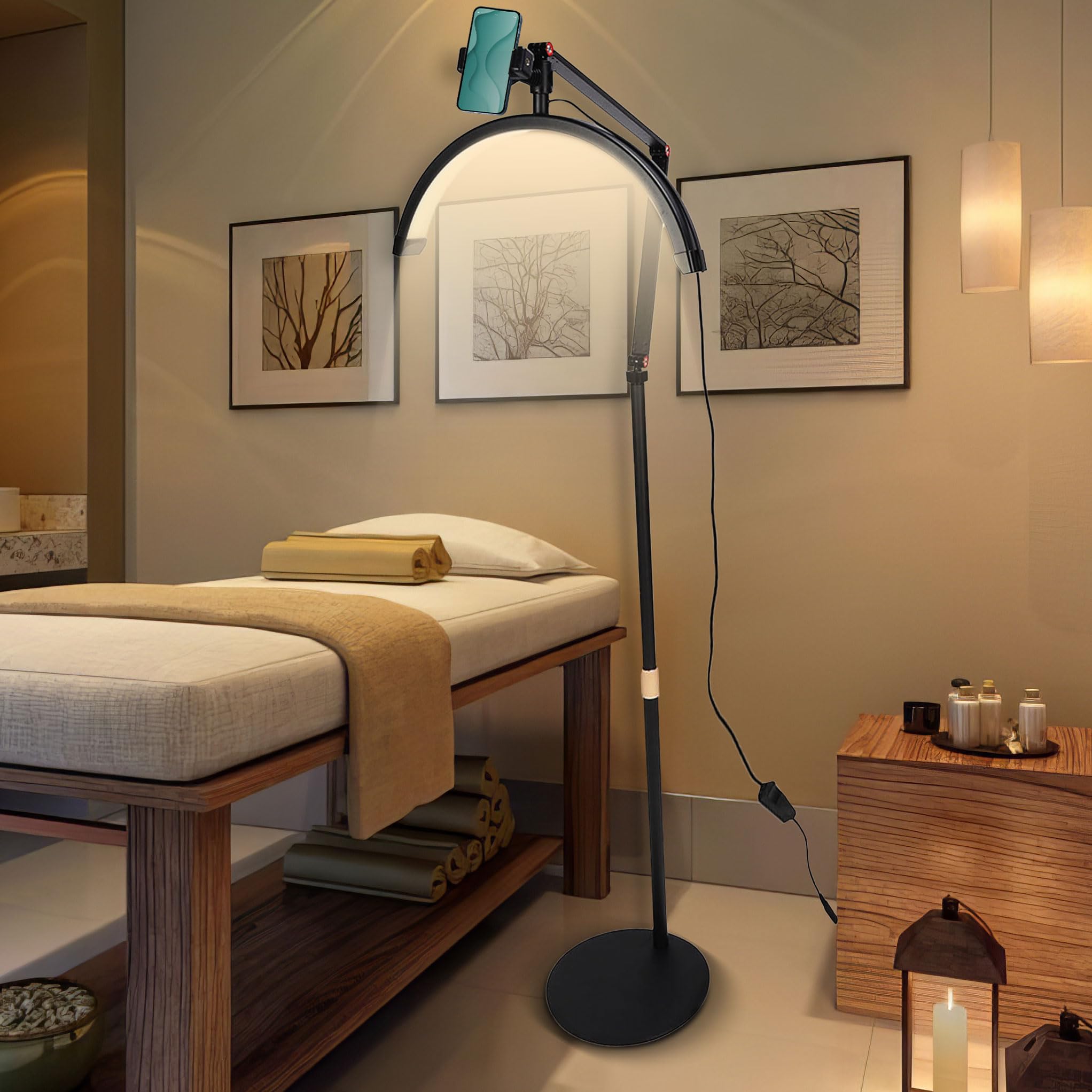 toyshi Eyelash LED Floor Light, Half Moon Lamp for Lash Extension ...