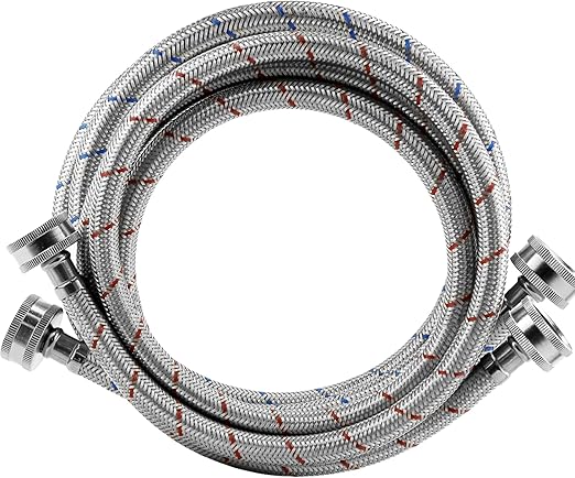 Amazon.com: Stainless Steel Washing Machine Hoses 6ft,Stainless Steel ...