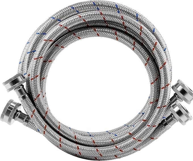 Amazon.com: Stainless Steel Washing Machine Hoses 6ft,Stainless Steel ...