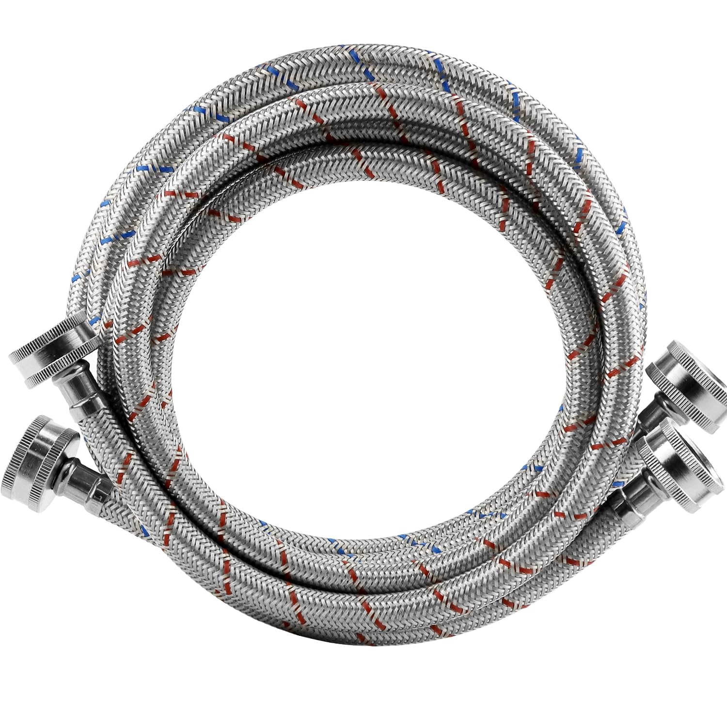 Snapklik.com : Stainless Steel Washing Machine Hoses 6ft,Stainless ...