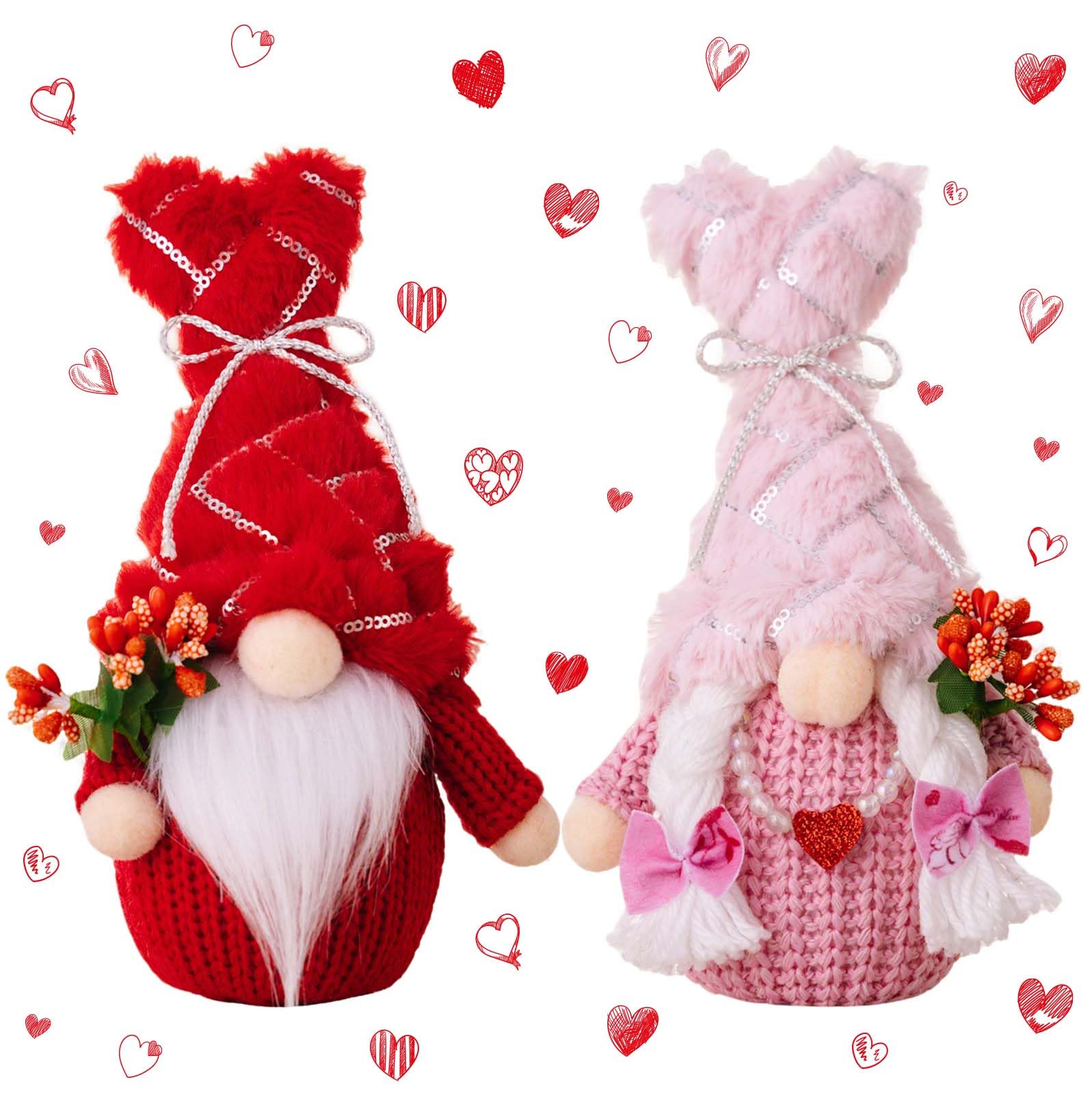 2Pcs Valentines Day Gnomes Decorations, Valentines Day Gifts for Her ...