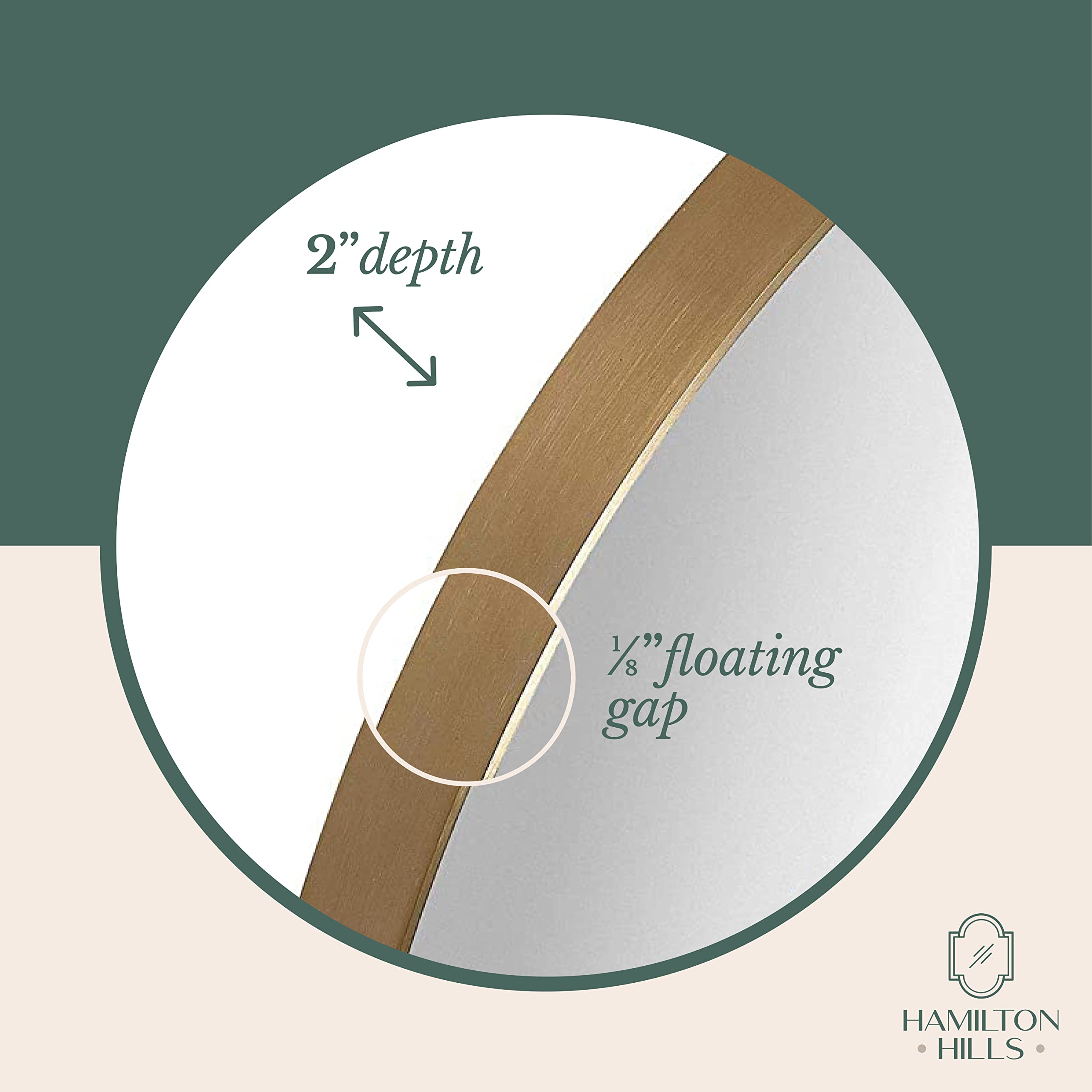 Hamilton Hills 24 inch Large Gold Round Mirror Brushed Metal Framed ...