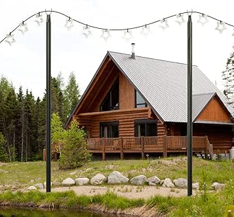 Cenfmltd 2 Pack Solar String Light Poles with Warm Light Star String ...