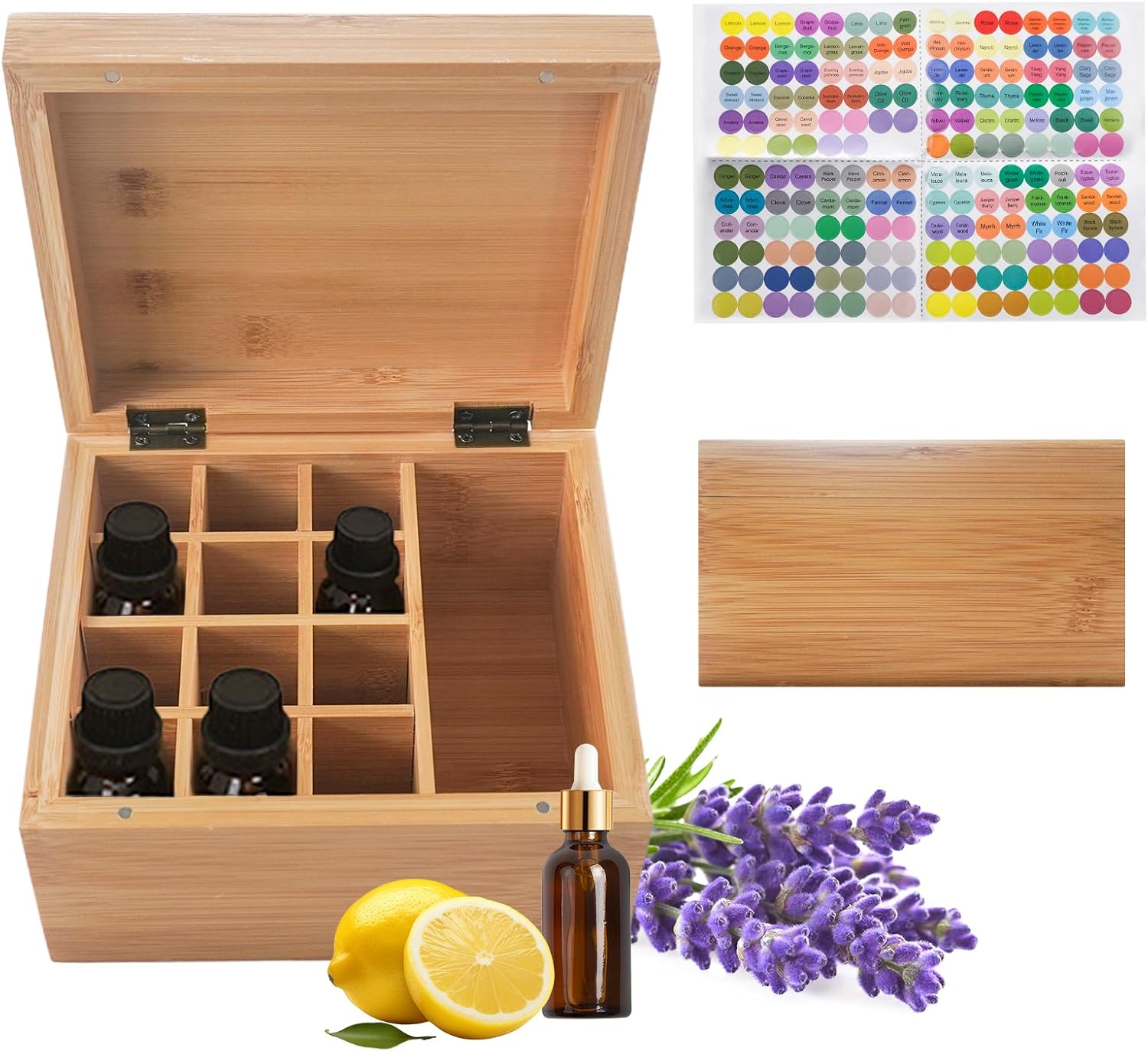 Amazon.com: Pure Vie Wooden Essential Oil Storage Box Travel Organizer ...