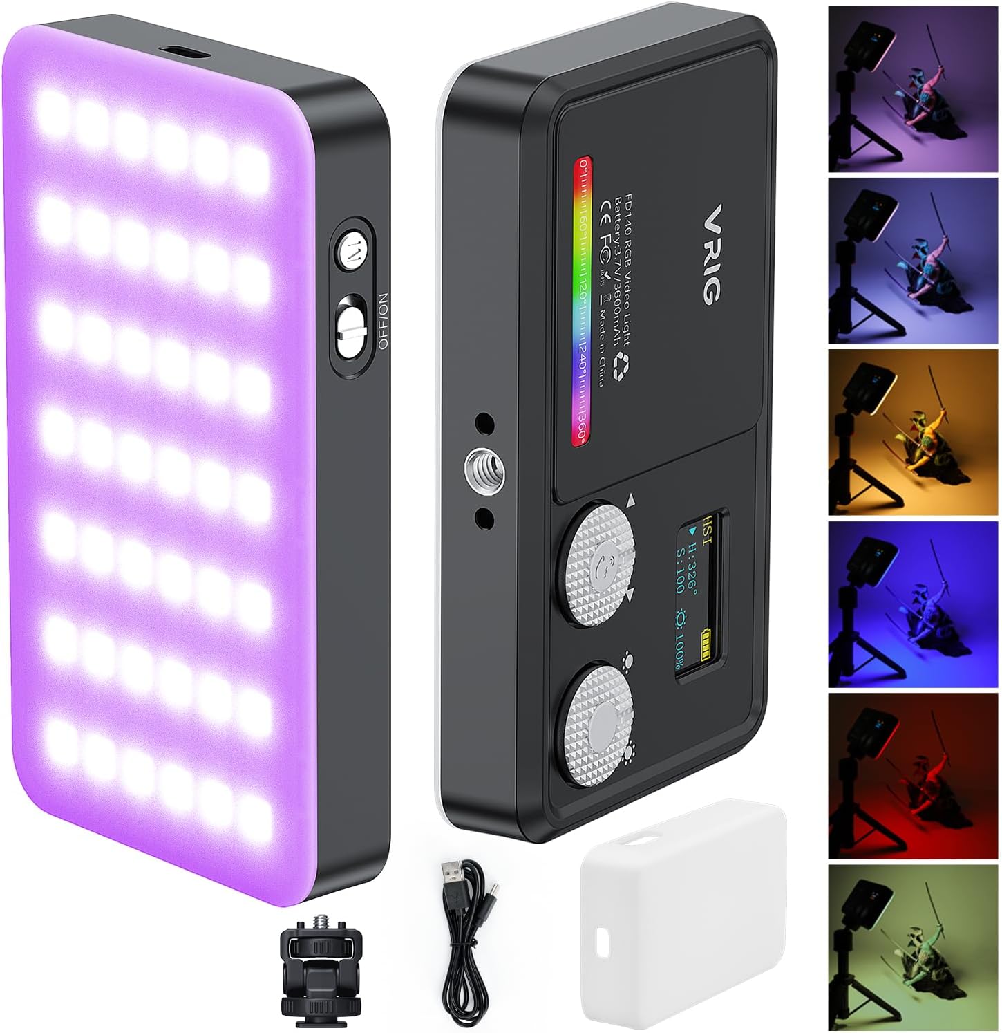 Amazon.com : VRIG VL140 RGB Video Light, Portable RGB Camera Light ...