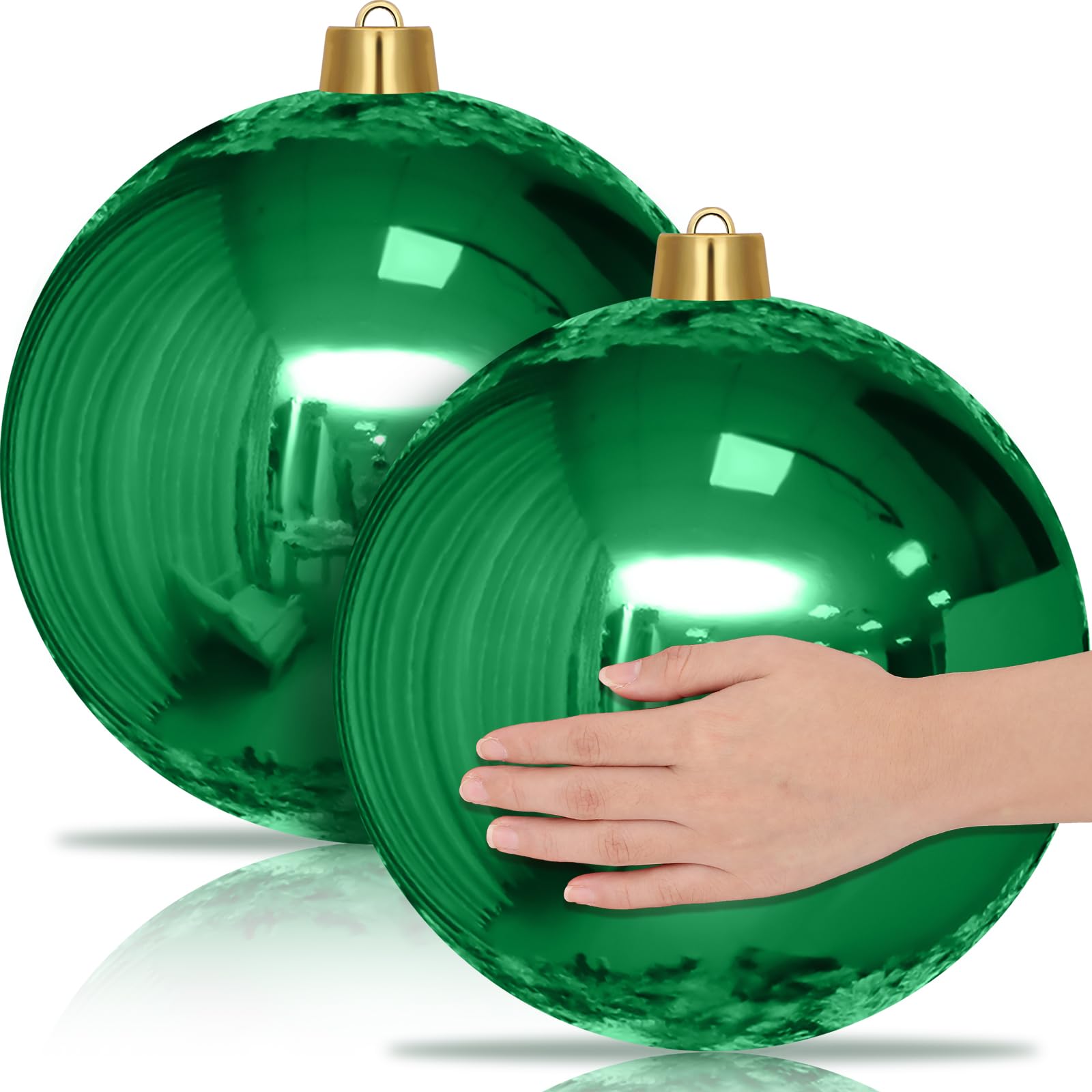 Amazon.com: Jerify 2 Pcs 12" Large Christmas Ball Ornaments Giant Shiny ...