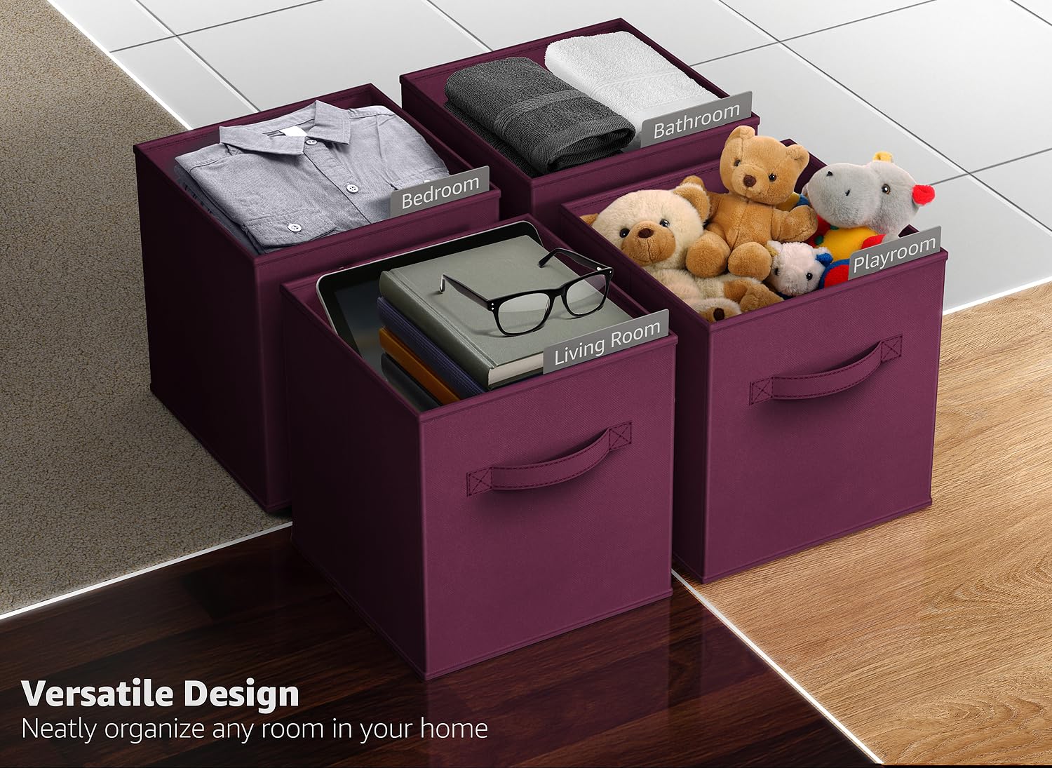 Snapklik.com : Sorbus Fabric Storage Cubes - 6 Foldable Storage Bins ...
