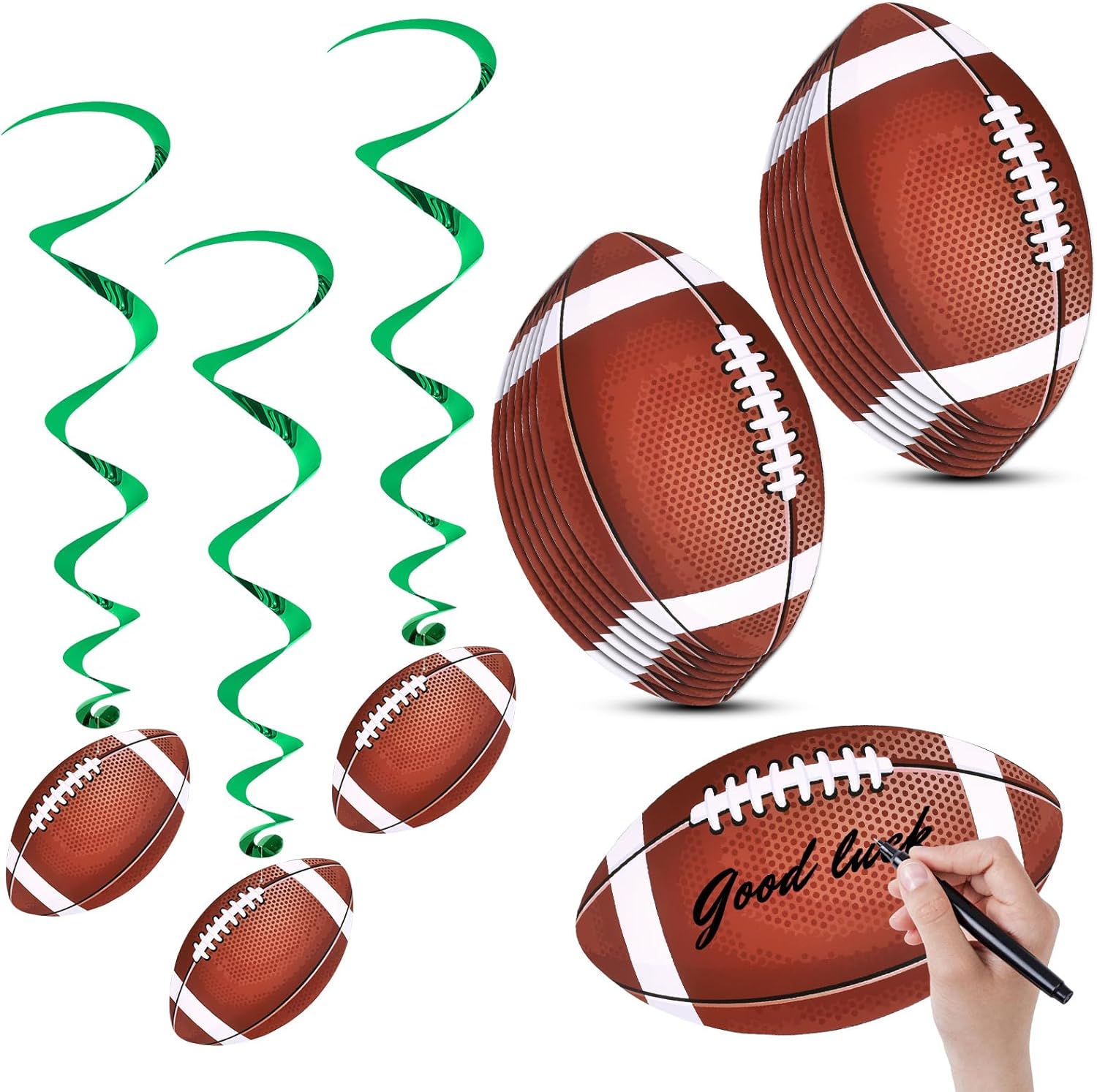 Amazon.com: Pengxiaomei 24 Sets 11inch Large Football Cutouts Double ...
