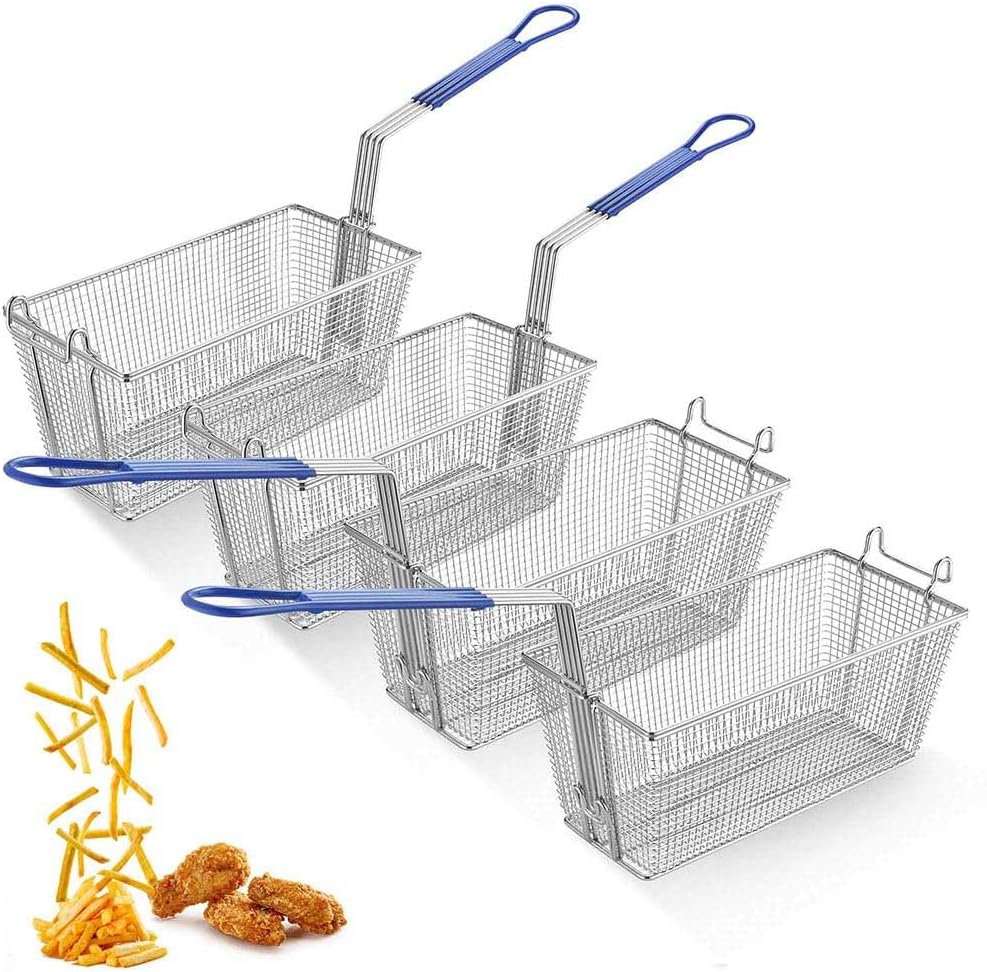 Amazon.com: WeChef 4 Pack Deep Fryer Baskets 13" x 6" x 6" with Handle ...