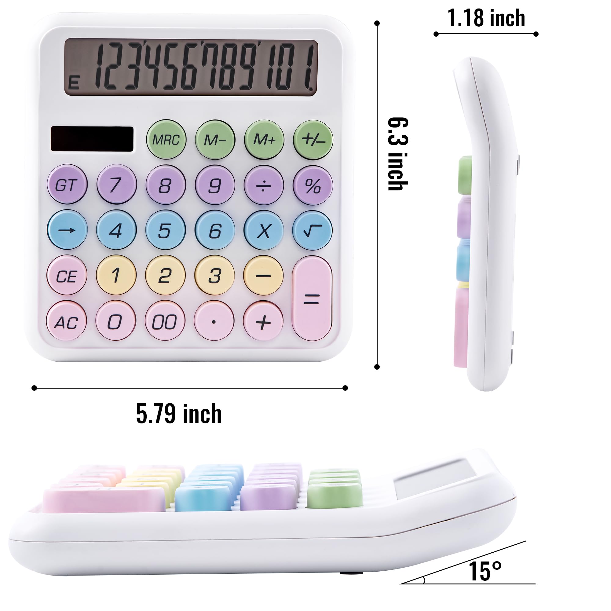 Snapklik.com : Desktop Calculator, White Mechanical, Cute 12 Digit Desk ...