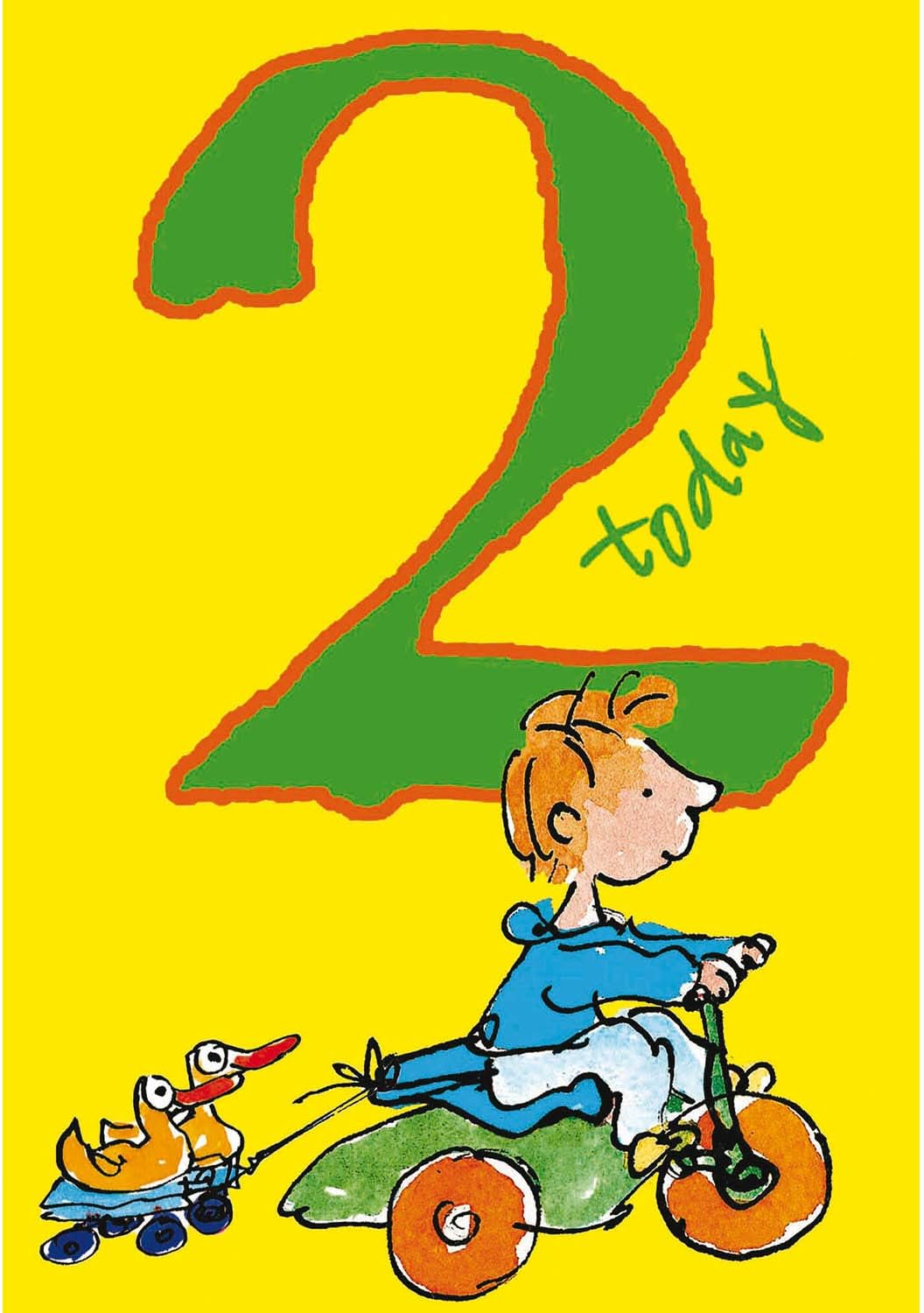 Woodmansterne Birthday Card - Age 2 - Quentin Blake - Boy & Ducks ...