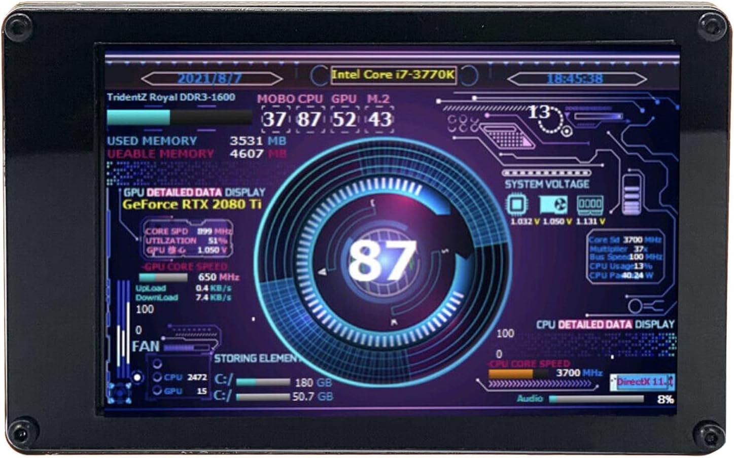 Amazon.com: PC CPU Data Monitor, 3.5 Inch IPS USB Mini Screen Computer ...