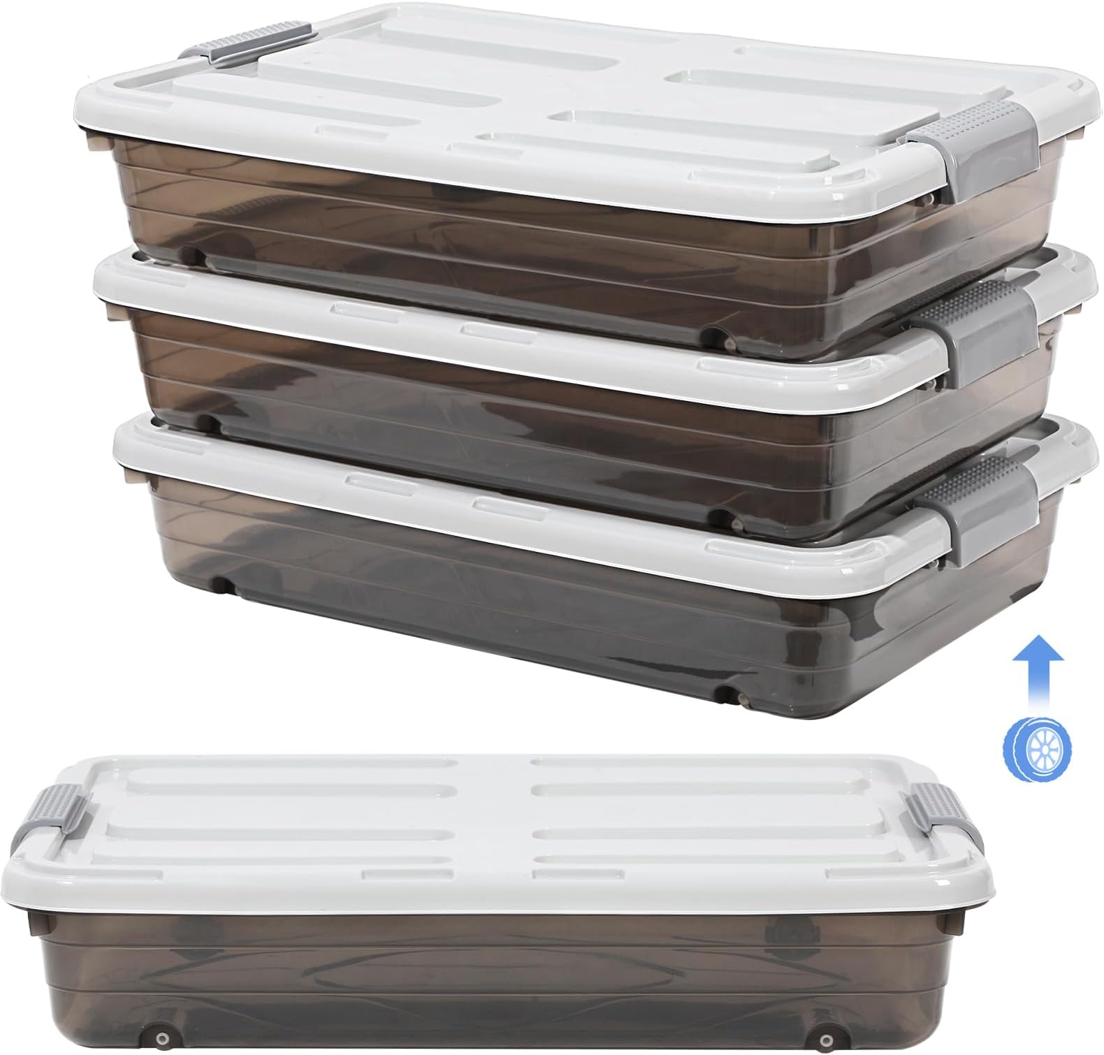 Amazon.com: IRIS USA 50 Qt Plastic Under Bed Storage Organizer Bin ...