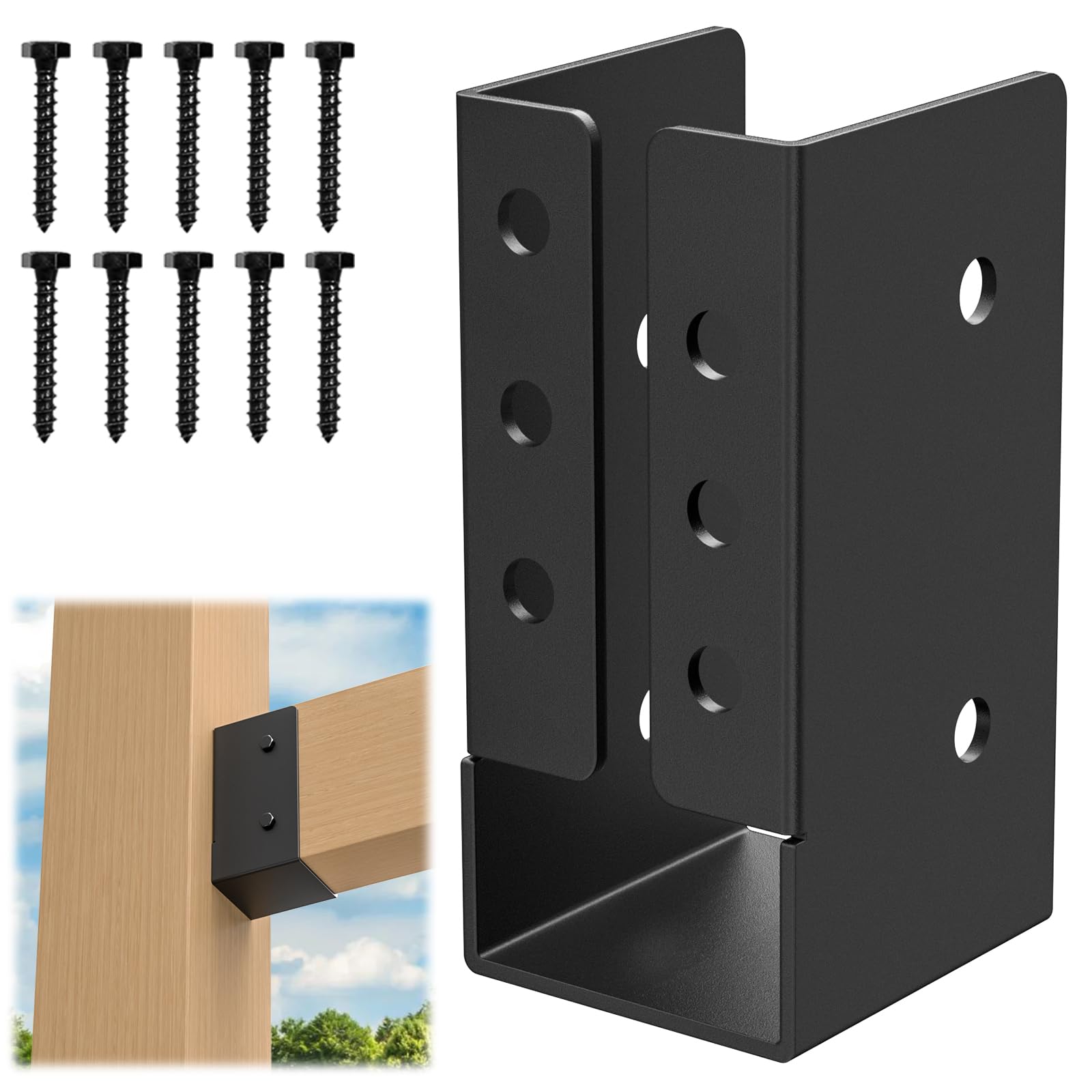 Snapklik.com : FMhotu Concealed Joist Hanger (6 Pack), 2"x4" Outdoor Concealed-Flange Joist Bracket