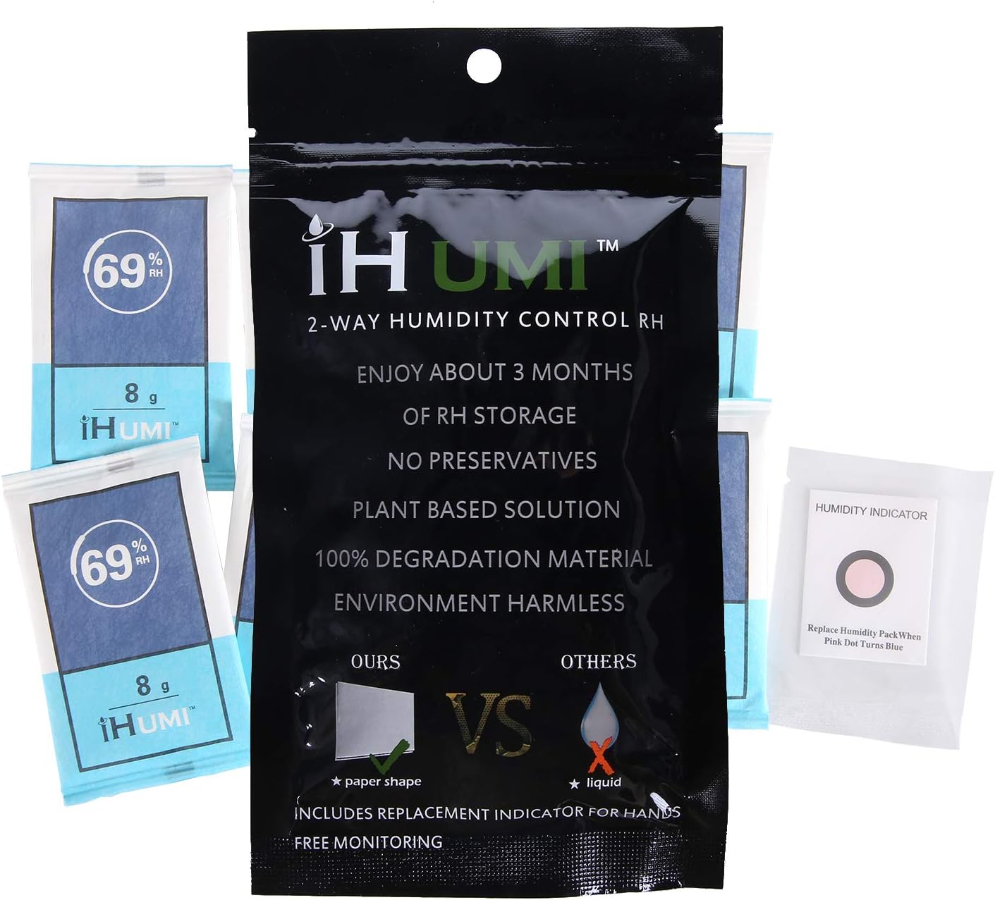 iHumi 69% RH 2-Way Humidity Control Packs Cigar Humidifier/Dehumidifier ...