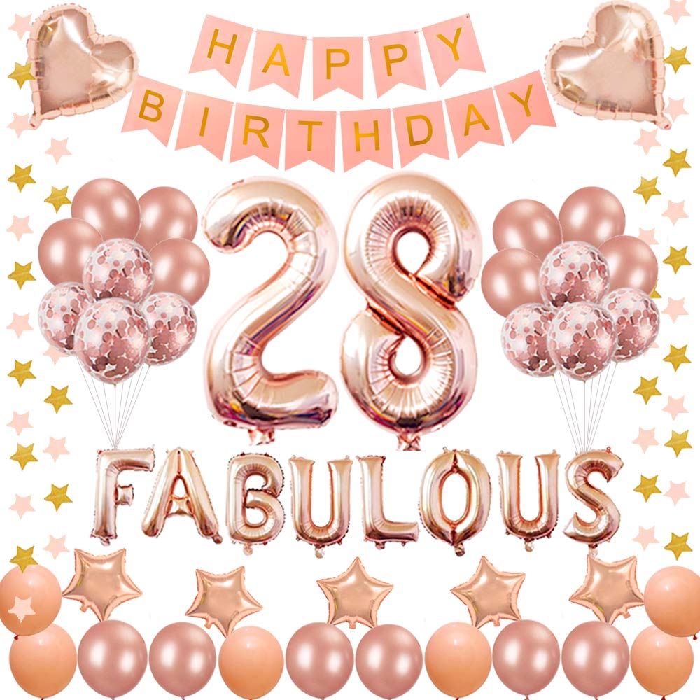 Succris 28th Birthday Decorations For 28 Years Old Birthday Party ...
