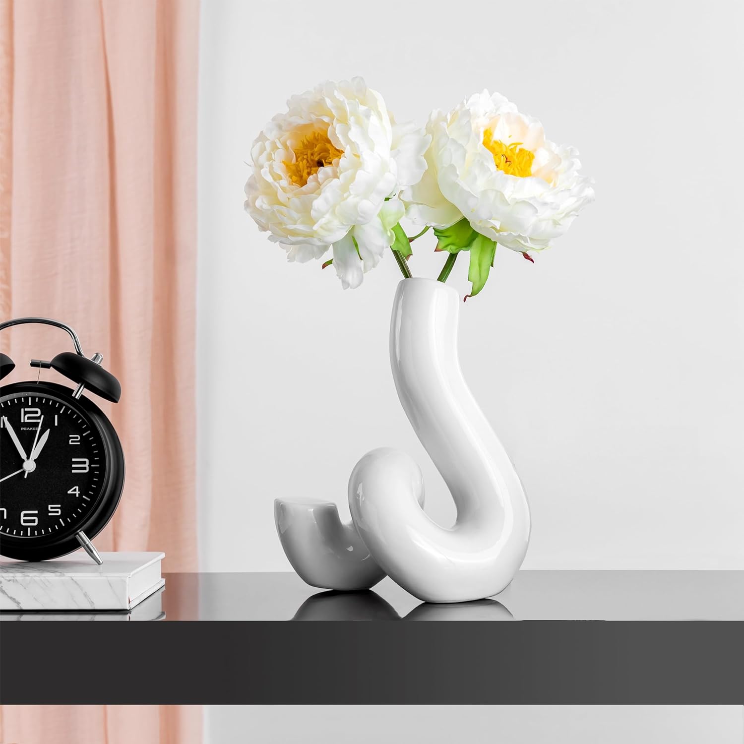 Amazon.com: EdensDECOR Cute White Ceramic Vase, Small Decorative Boho ...