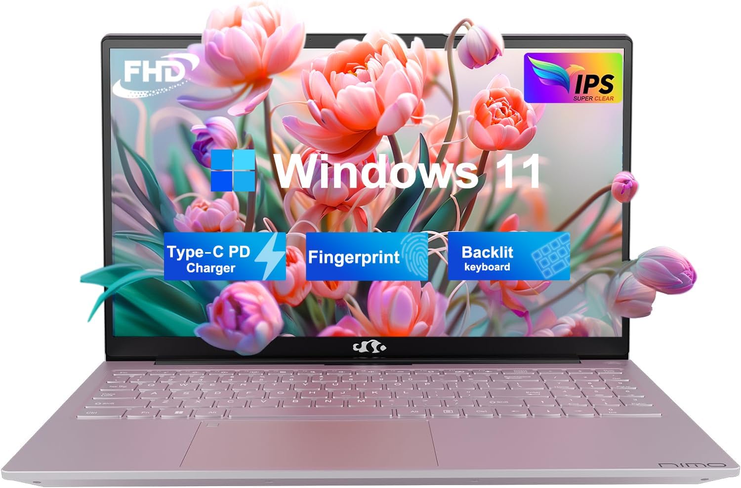 NIMO 15.6 FHD Student Laptop, Backlit Keyboard, Fingerprint, 2 Years ...