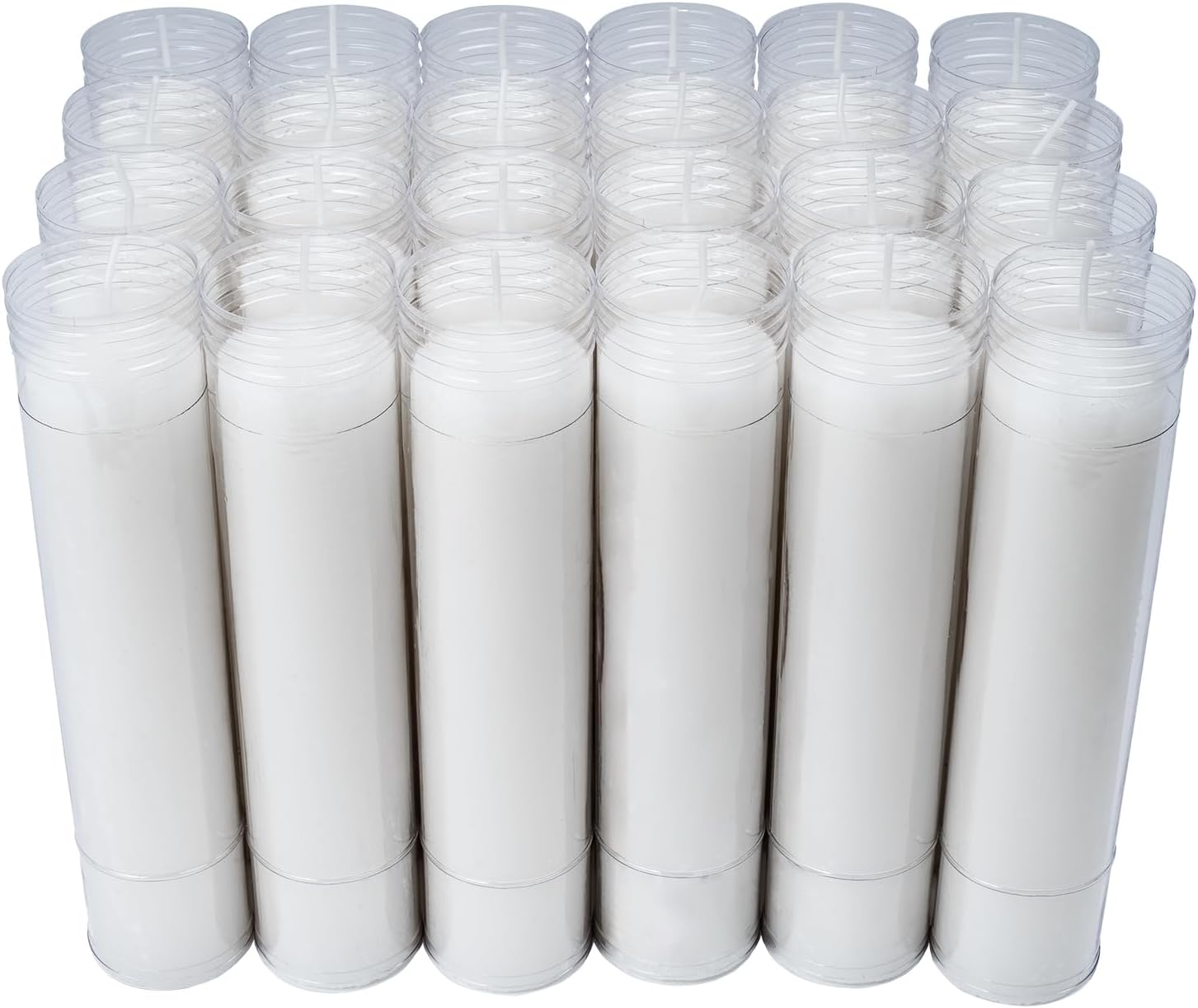 Caja 24 Velones Liturgicos Blancos Grandes 26x6cm Cera de Parafina ...