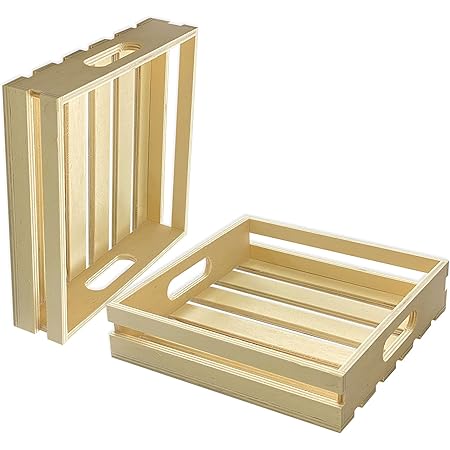 Amazon.com: Oojami 3 Pack Wood Craft Crate Caddy Set | Nesting, wood ...