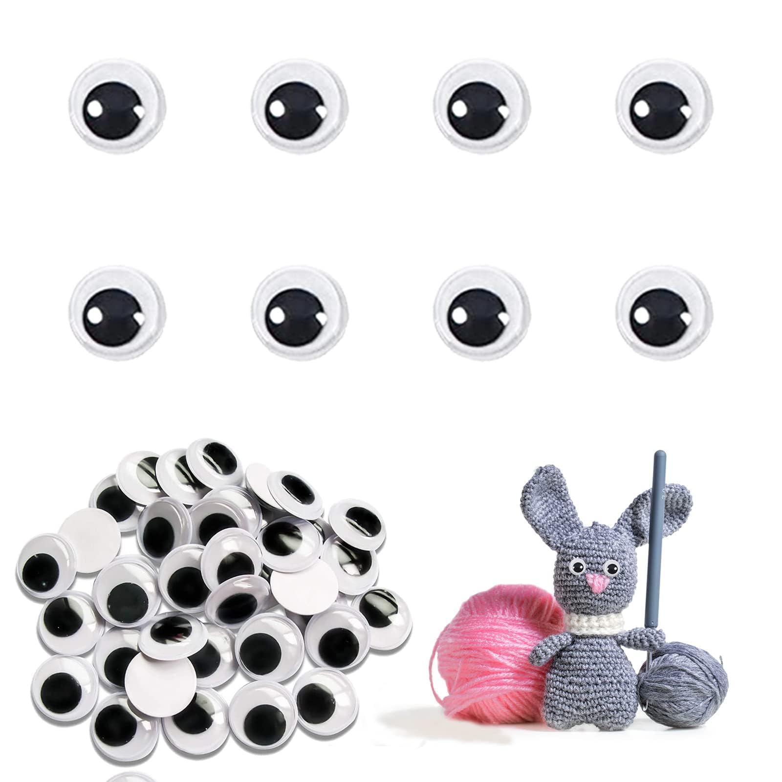 100Pcs Sticky Googly Eyes for Crafting, Small Googly Eyes Self Adhesive ...