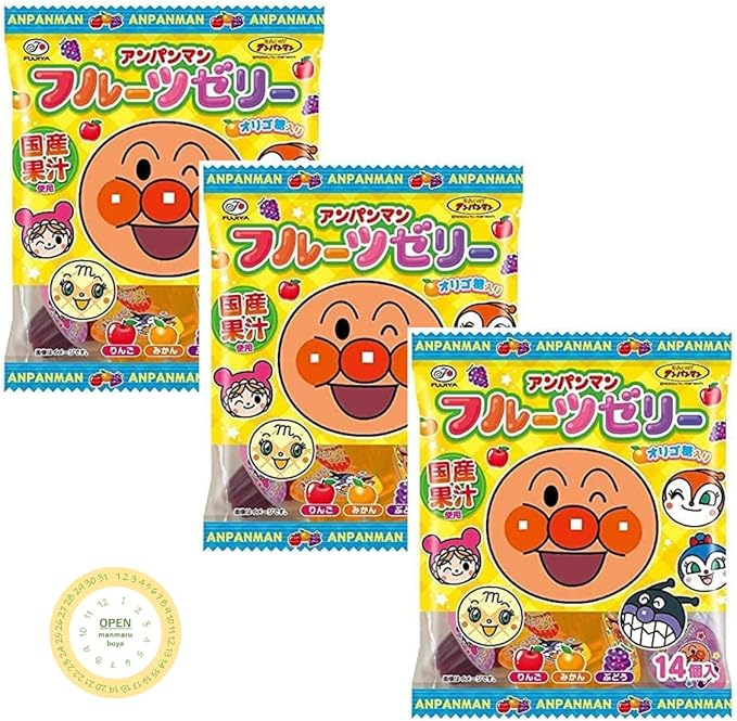 Amazon.co.jp: Fujiya Anpanman Fruit Jelly, 14 Pieces x 3 Bags ...
