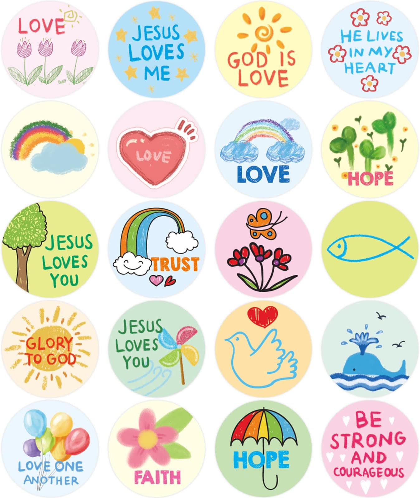 Amazon.com: McEtt Jesus Sticker Sheets - Cute Jesus Bible Story ...