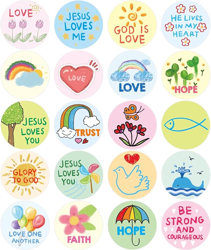 Amazon.com: Fancy Land Kid-Drawn Christian Stickers Easter Religious ...