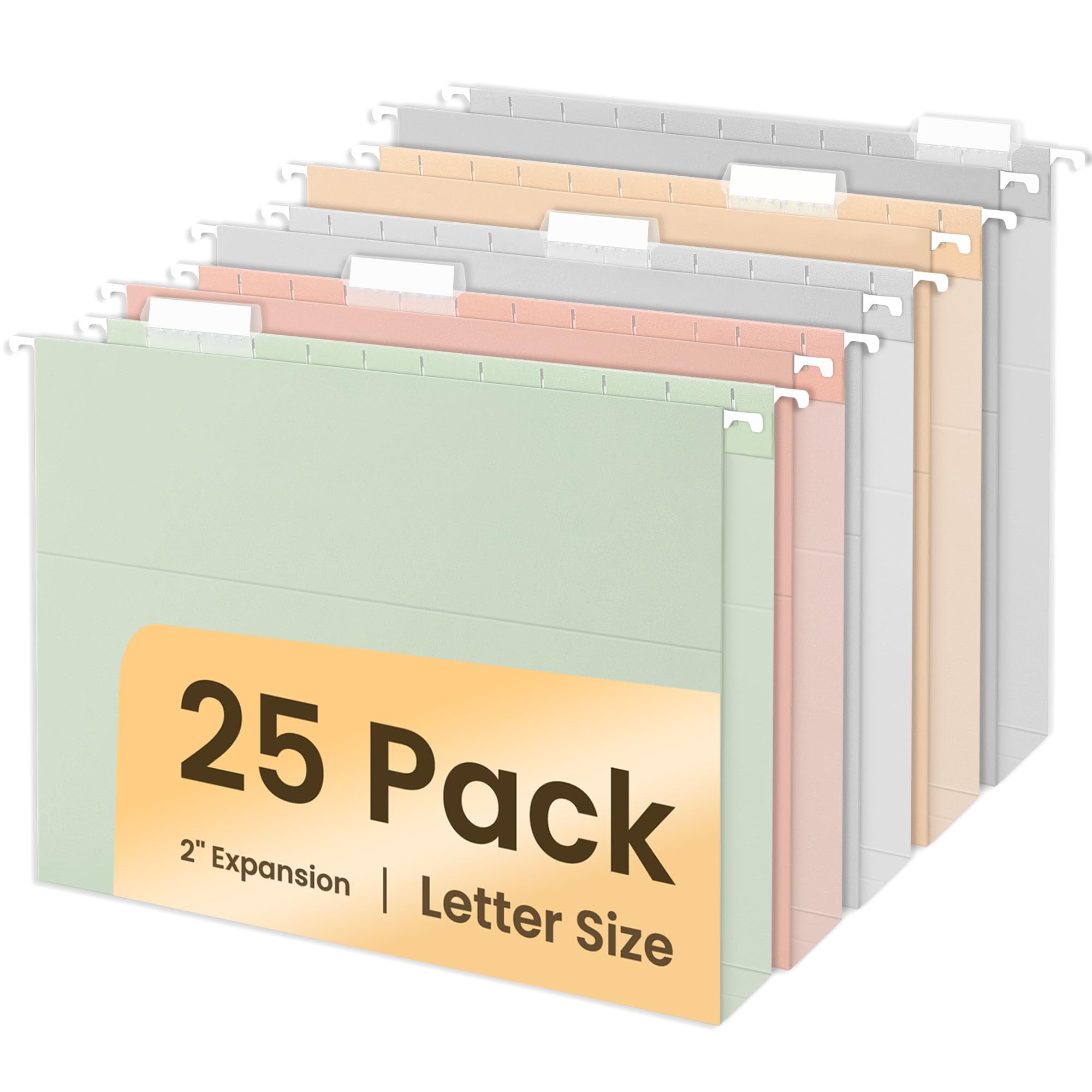 Amazon.com : SUNEE Hanging File Folders Letter Size, Pastel Colors, 25 ...