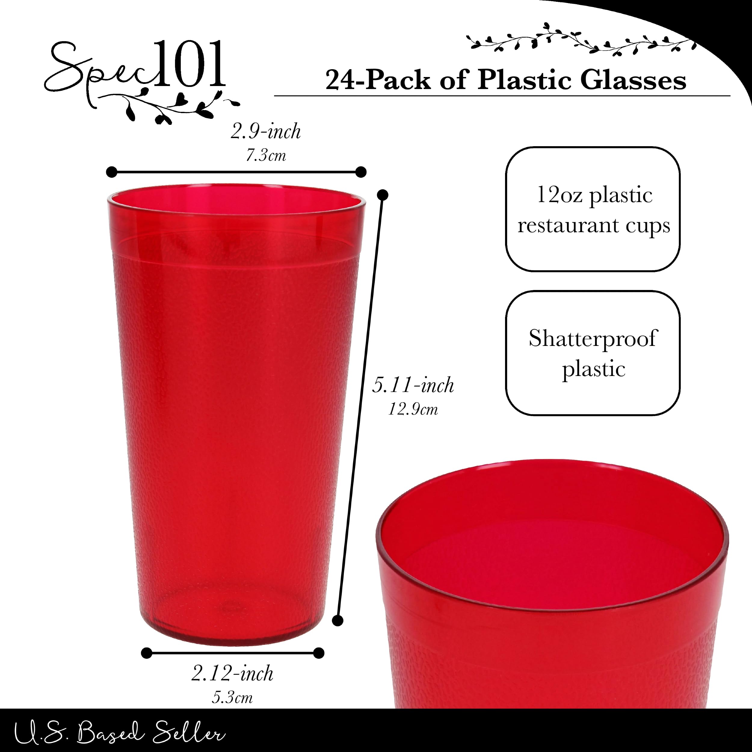 Red Plastic Soda Glasses Amazon.com: Restaurant Grade, BPA Free 12oz