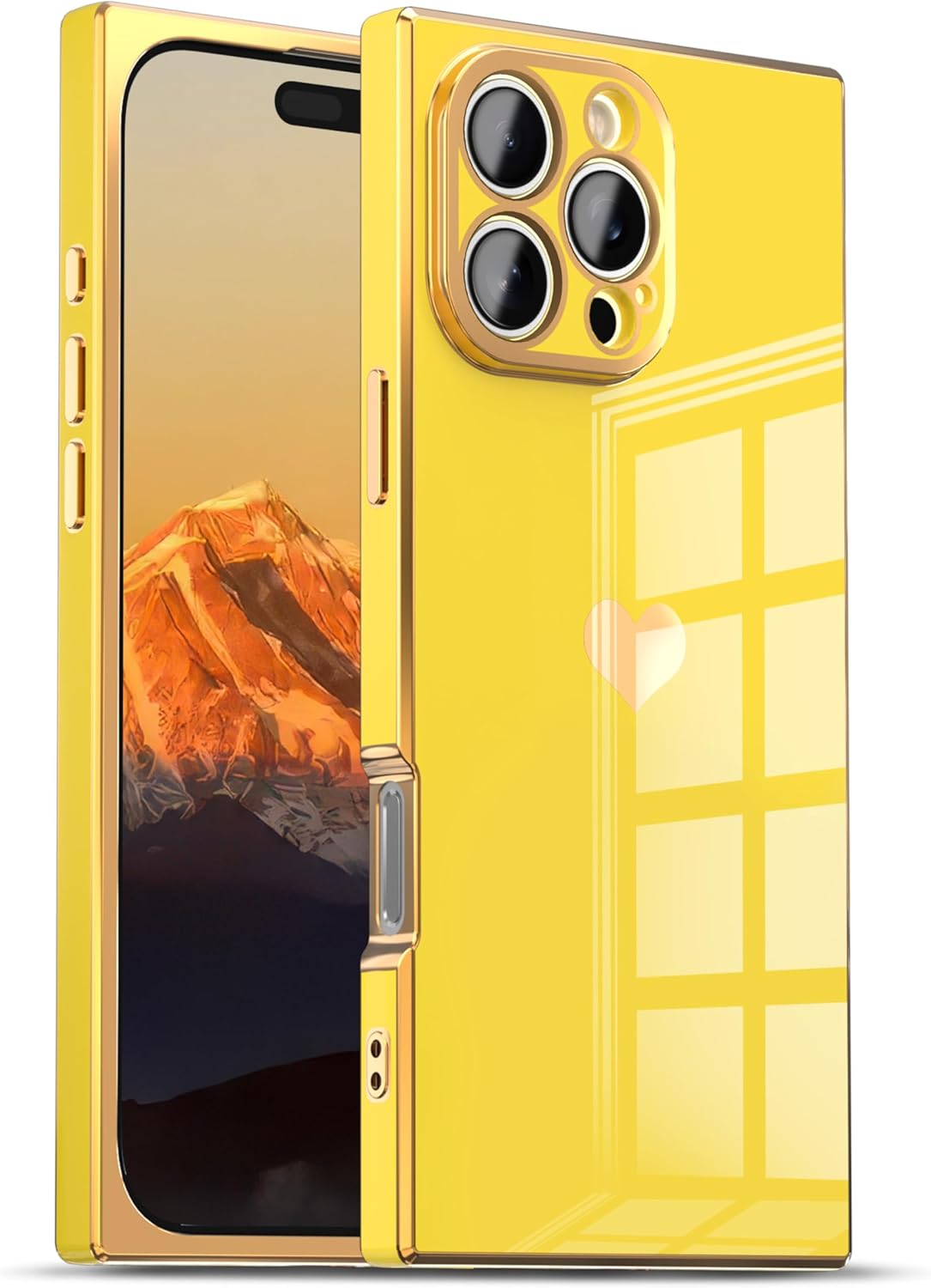 Amazon.com: IAIYOXI Case for iPhone 15 Pro Max - Rectangle Design, Full Camera Protection, Cute ...