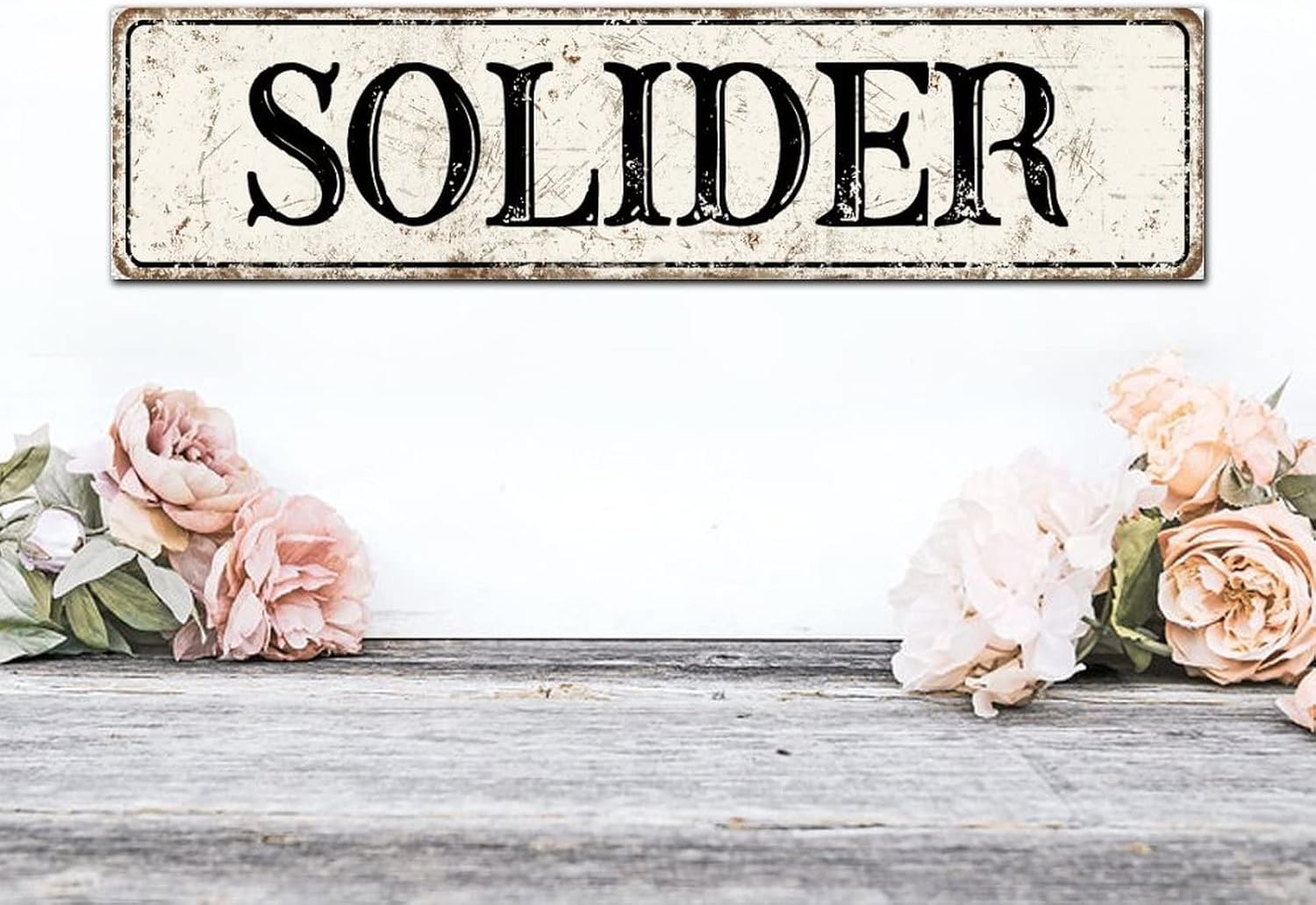 Amazon.com : Mousus Solider Wood Wall Sign Decor Signs Solider Wall ...