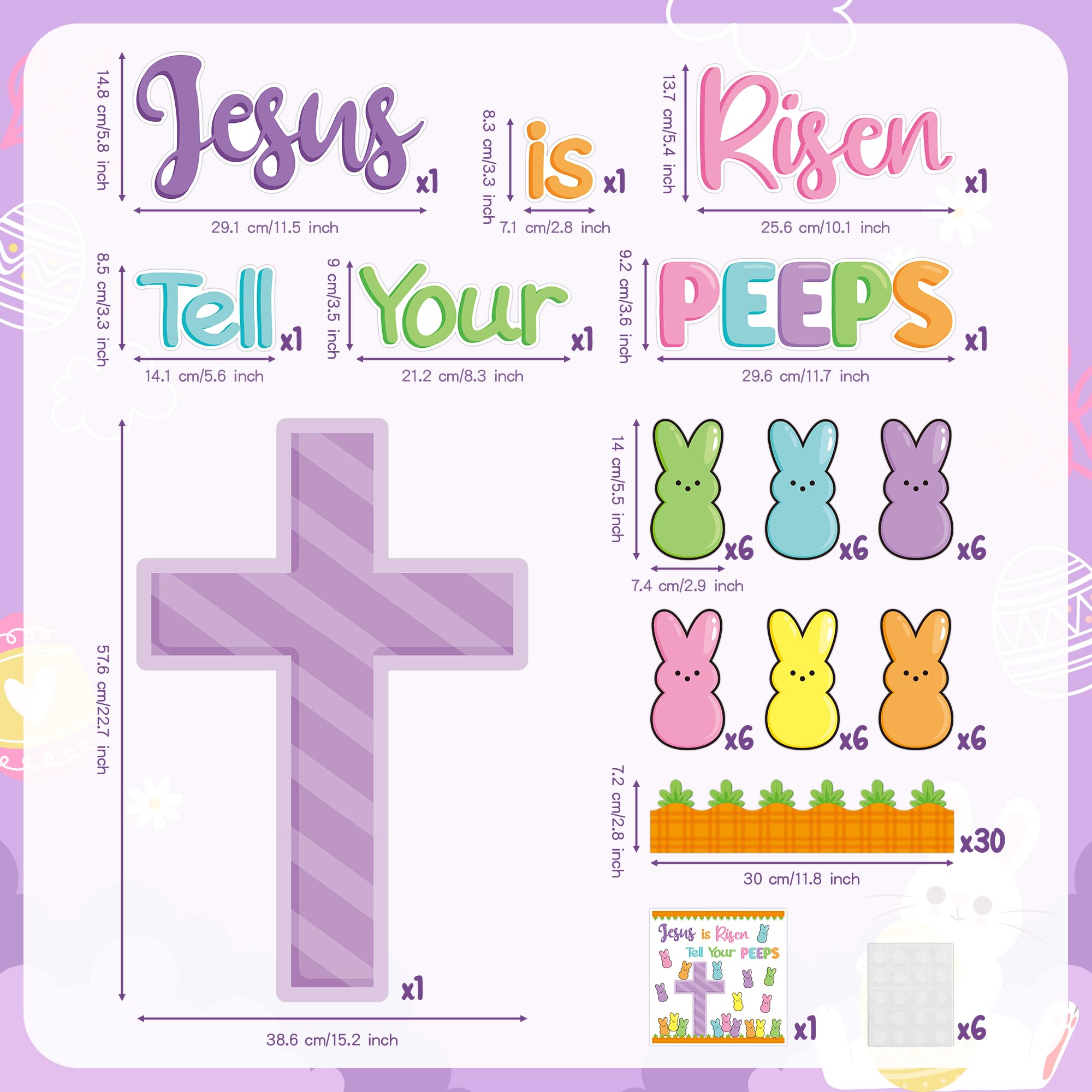 Snapklik.com : Easter Peeps Bulletin Board - 77Pcs Easter Jesus Is ...