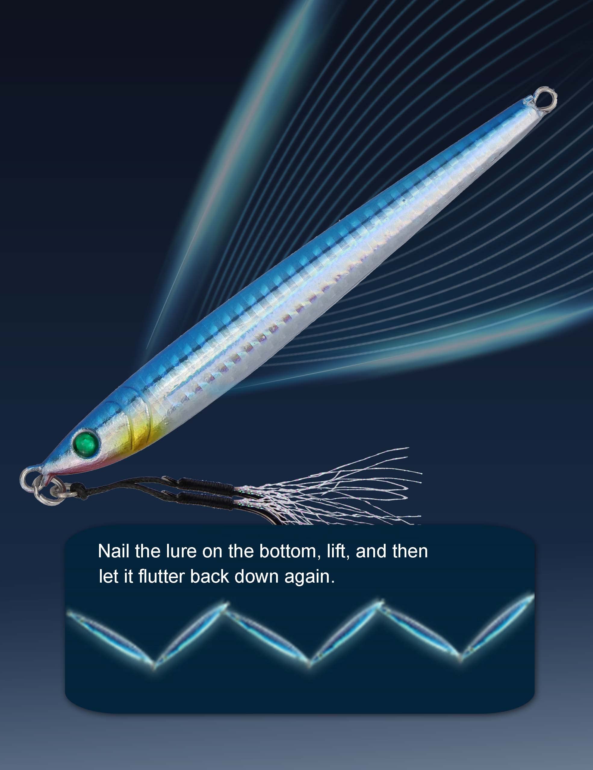 Hlotmeky Fishing Jigs Vertical Flat Jig, 2Pcs Saltwater Speed Jigs Swim ...