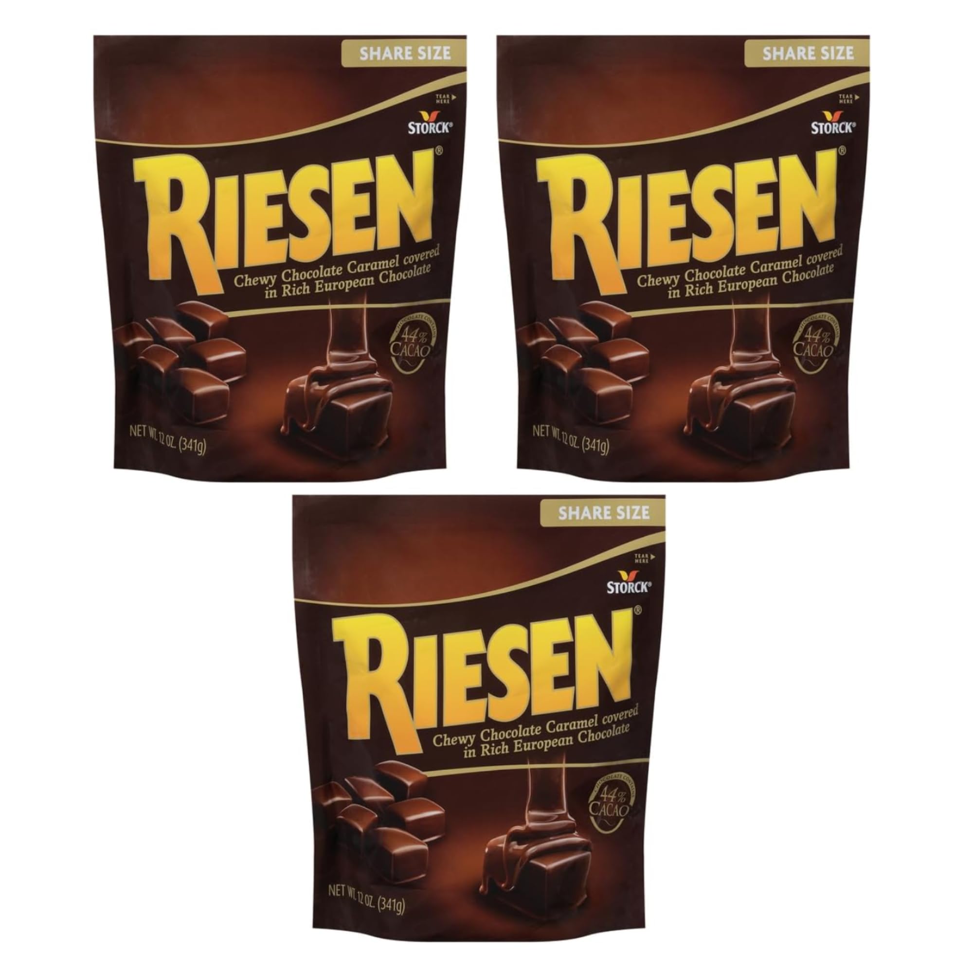Amazon.com : Riesen Chewy Chocolate Caramel Candy, European Dark ...