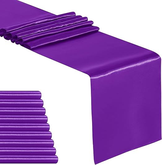 Amazon.com: YUHX Pack of 10 Satin Table Runner 12 x 108 Inches Long ...