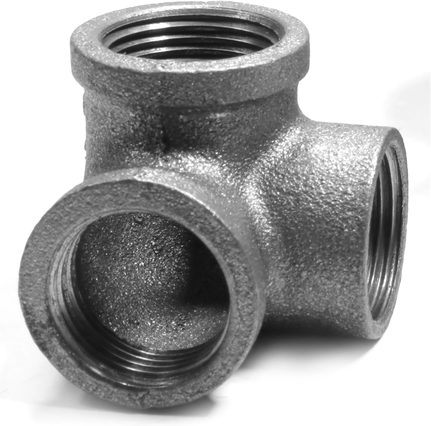 Amazon.com: SNGSPK Black Cast Iron 3-Way Side Out Elbow, Right Angle ...
