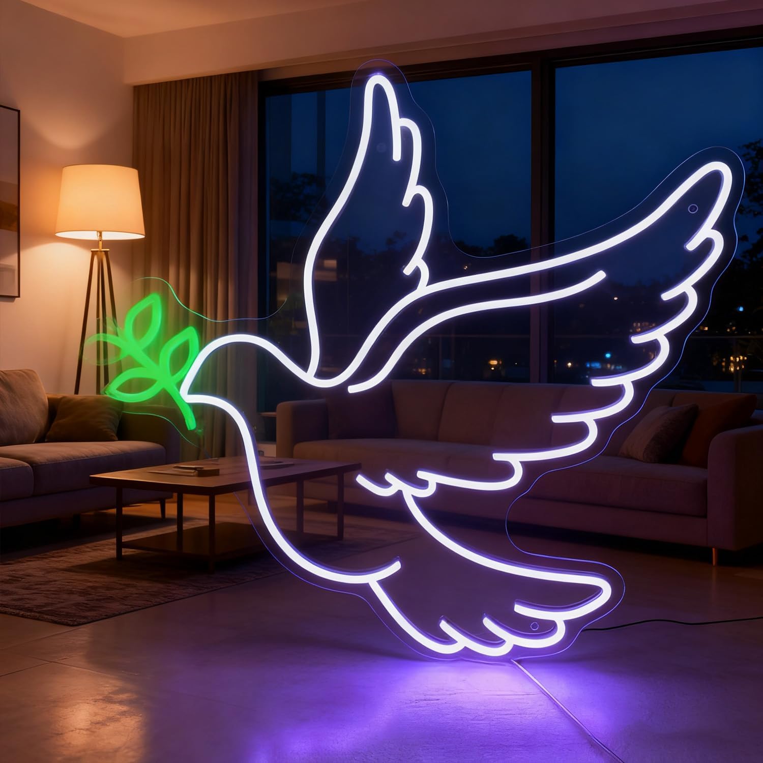 XIMAQIS Pigeon Neon Sign, Flying Dove Neon Light, Peace Dove LED Signs ...